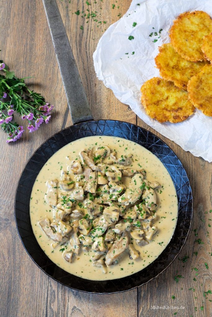 Geschnetzeltes Züricher Art mit Schweinefilet & Champignons